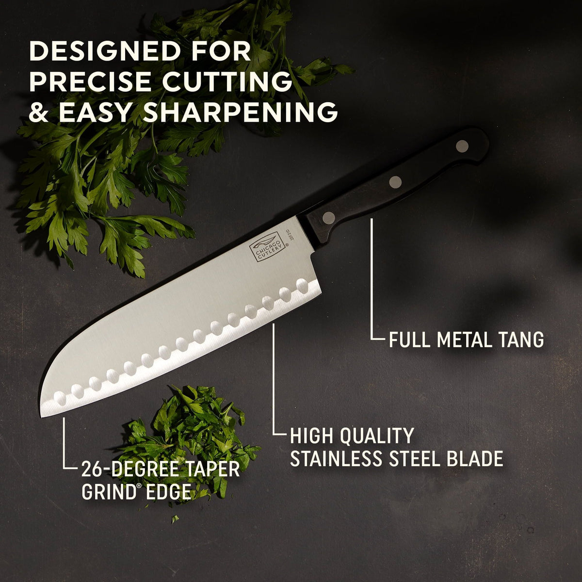 Chicago Cutlery Essentials 15-Piece Kitchen Knife Set with Wood Storag ...