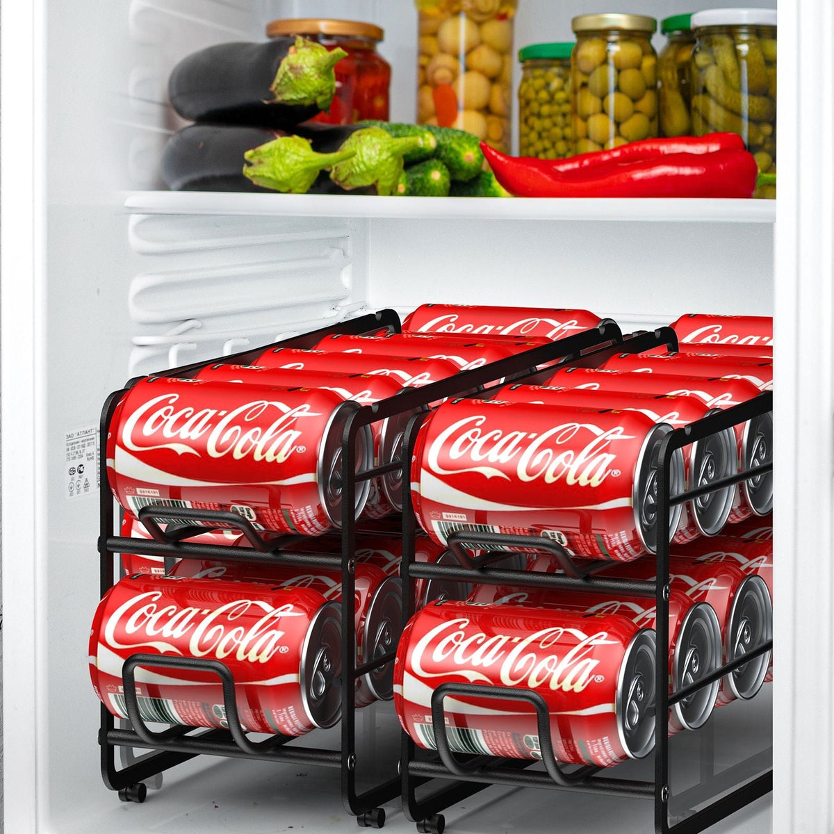 Soda Can Organizer Storage Rack, 2 Pack Stackable Beverage Soda Can Di ...